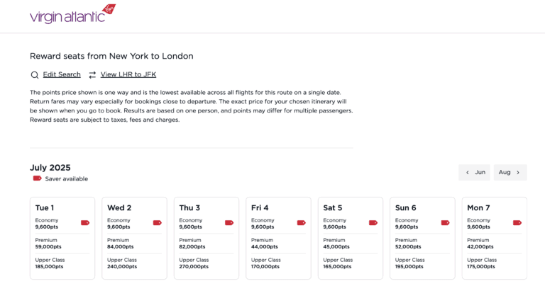 A Complete Guide to The Virgin Atlantic Reward Seat Checker Tool - milesbeyondborders.com